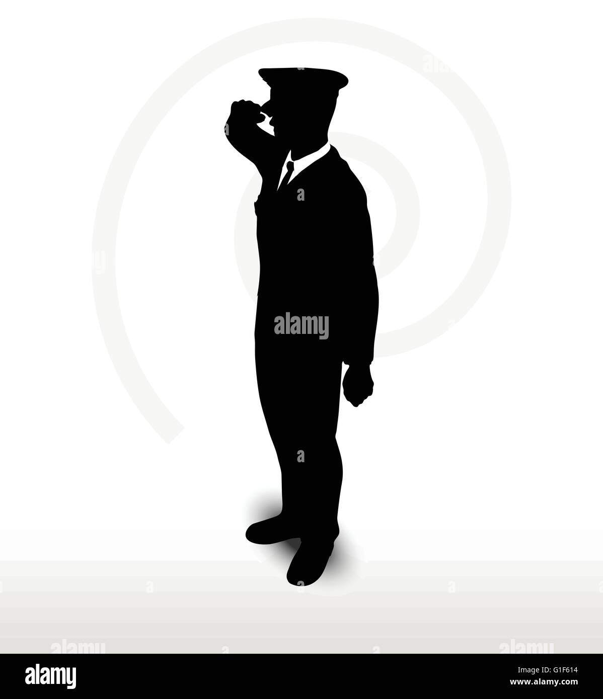 Vector Image - army general silhouette with hand gesture saluting Stock ...