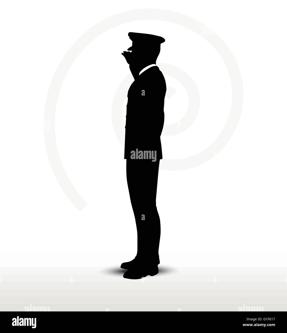 Vector Image - army general silhouette with hand gesture saluting Stock ...
