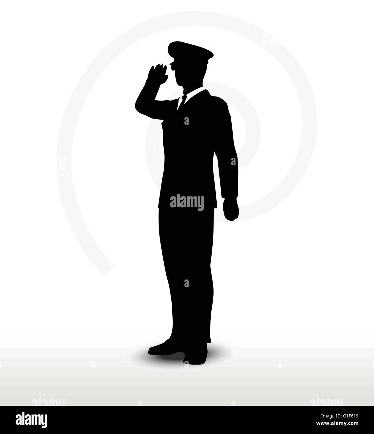 Vector Image - army general silhouette with hand gesture saluting Stock ...