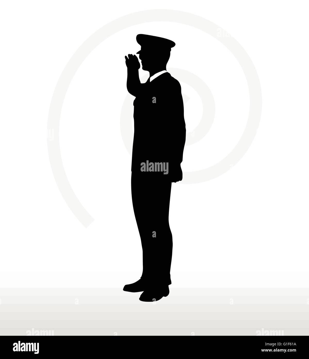 Vector Image - army general silhouette with hand gesture saluting Stock ...