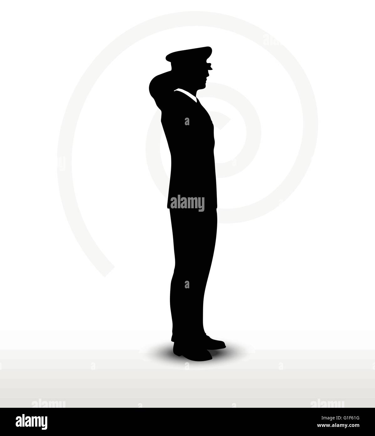 Vector Image - army general silhouette with hand gesture saluting Stock ...