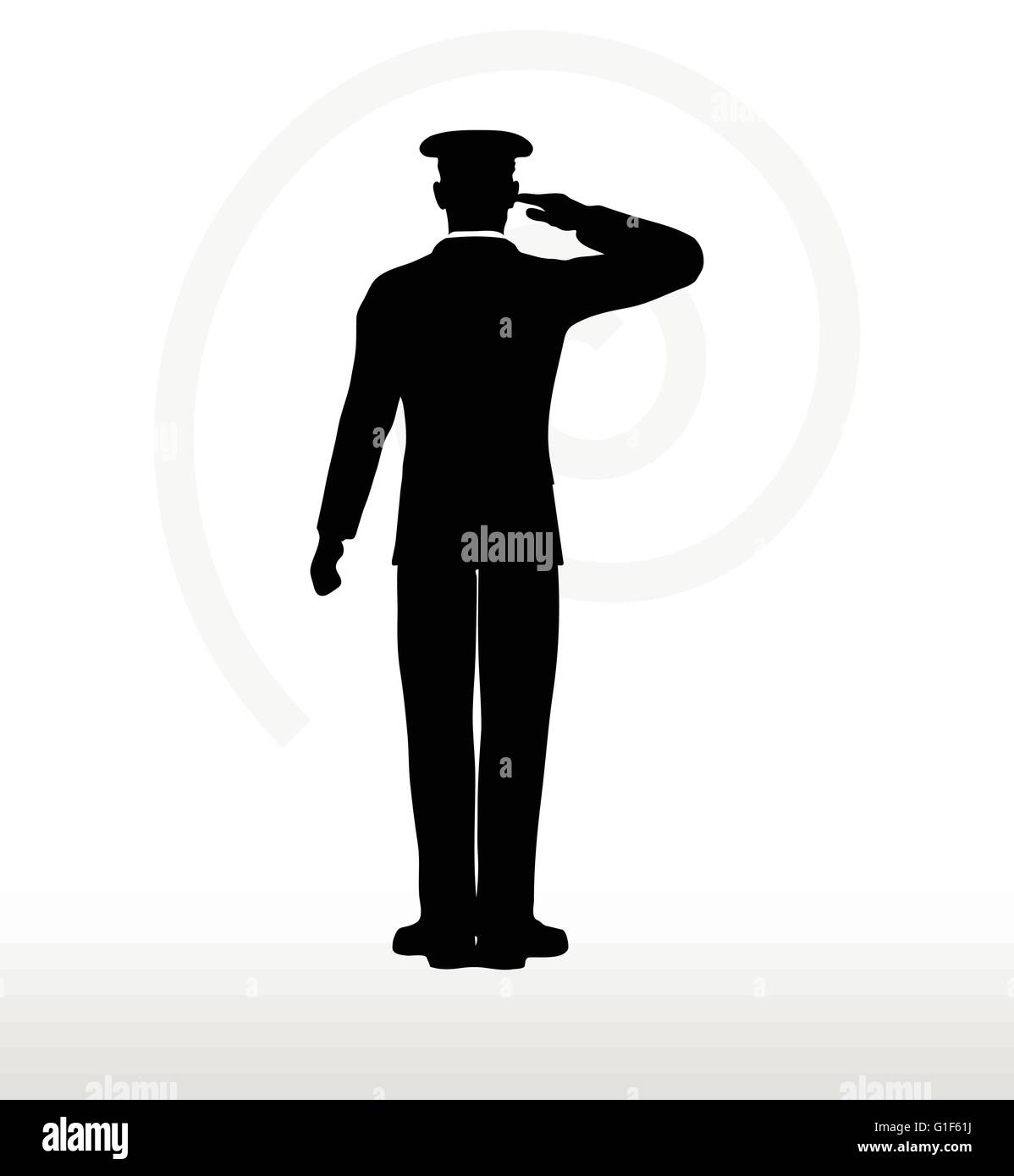 Vector Image - army general silhouette with hand gesture saluting Stock ...