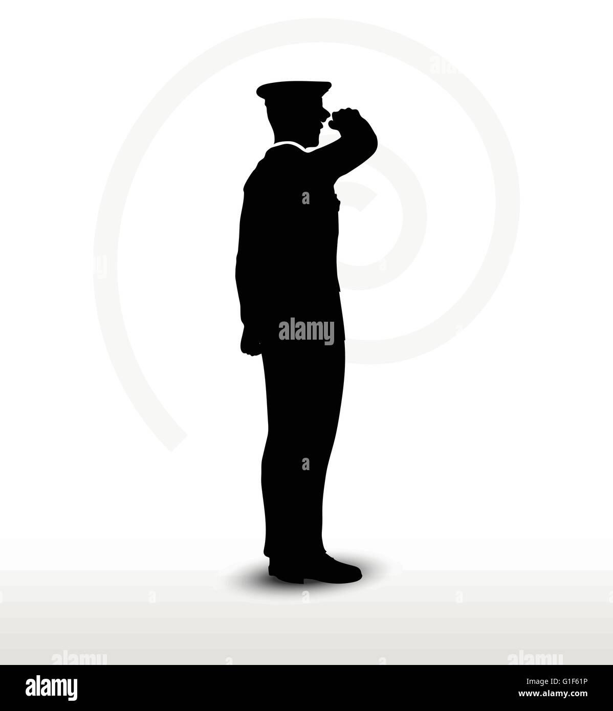 Vector Image - army general silhouette with hand gesture saluting Stock ...