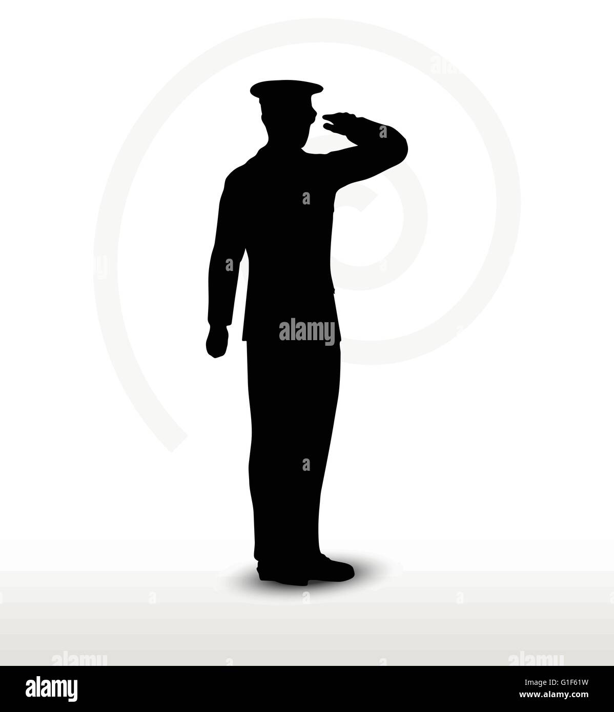 Vector Image - army general silhouette with hand gesture saluting Stock ...