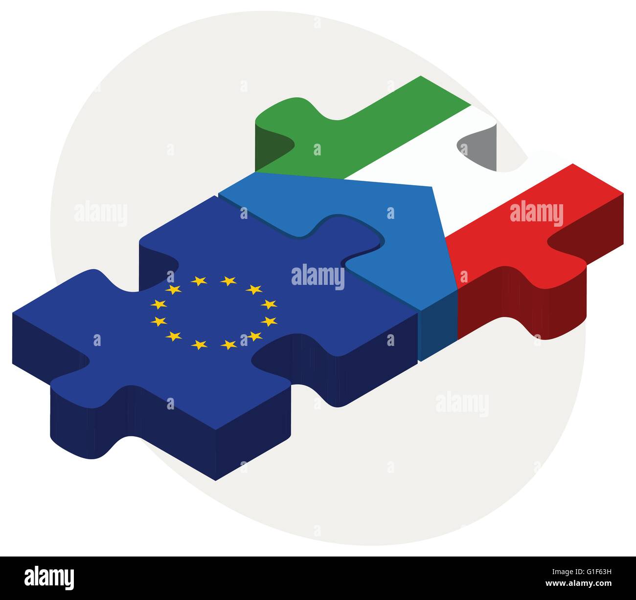 Vector Image - European Union and Equatorial Guinea Flags in puzzle ...
