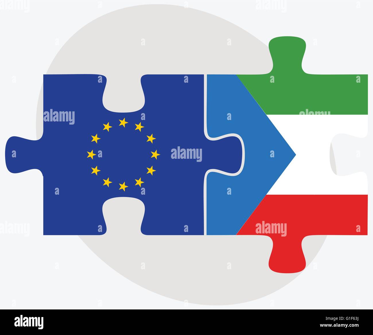 Vector Image - European Union and Equatorial Guinea Flags in puzzle ...