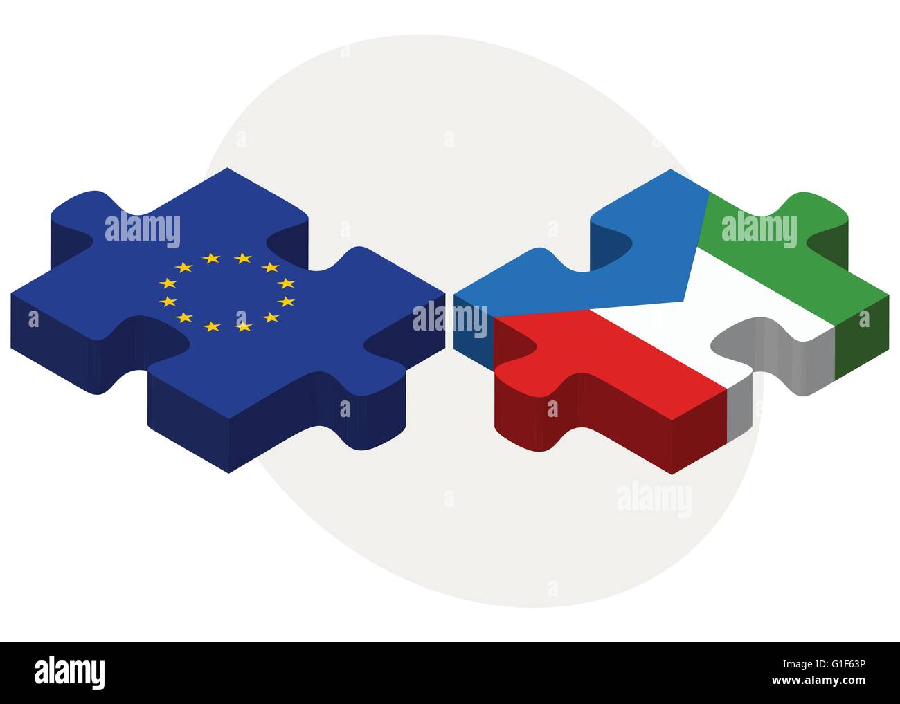 Vector Image - European Union and Equatorial Guinea Flags in puzzle ...