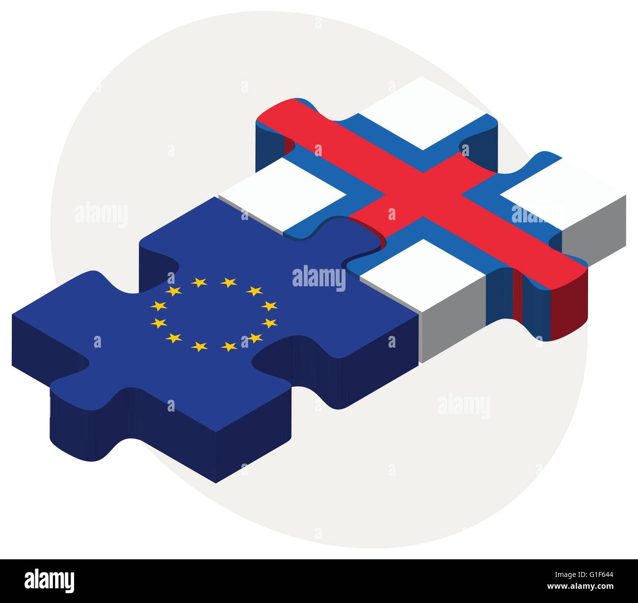 Vector Image - European Union and Faroe Islands Flags in puzzle ...