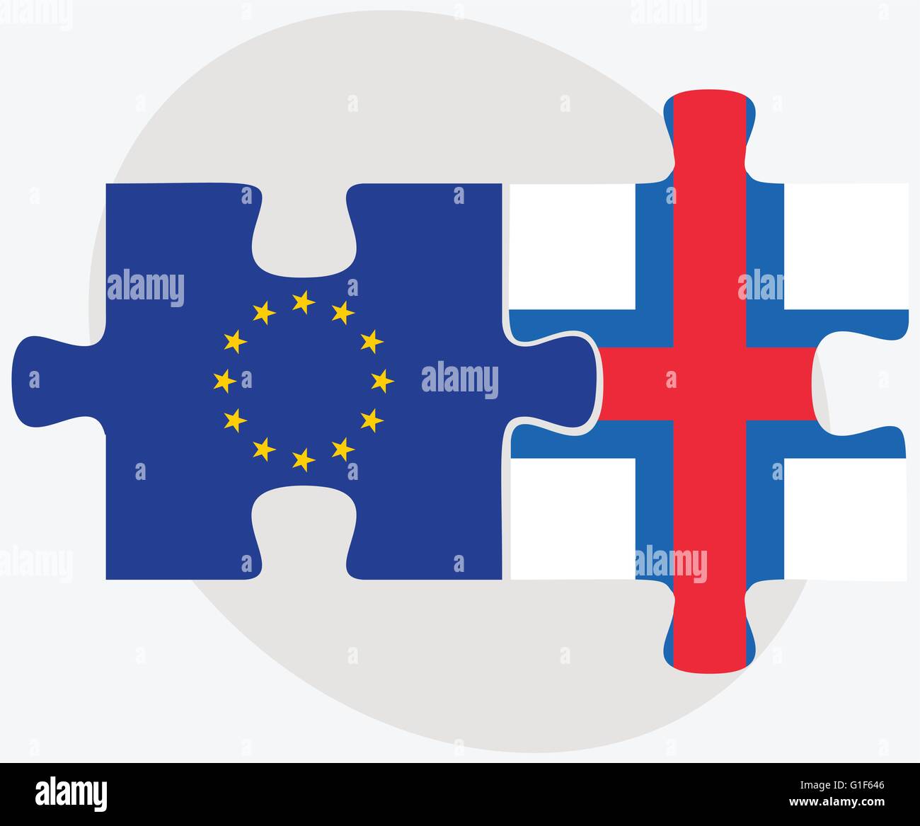 Vector Image - European Union and Faroe Islands Flags in puzzle ...