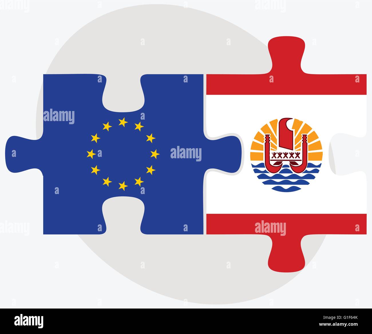 Vector Image - European Union and French Polynesia Flags in puzzle ...