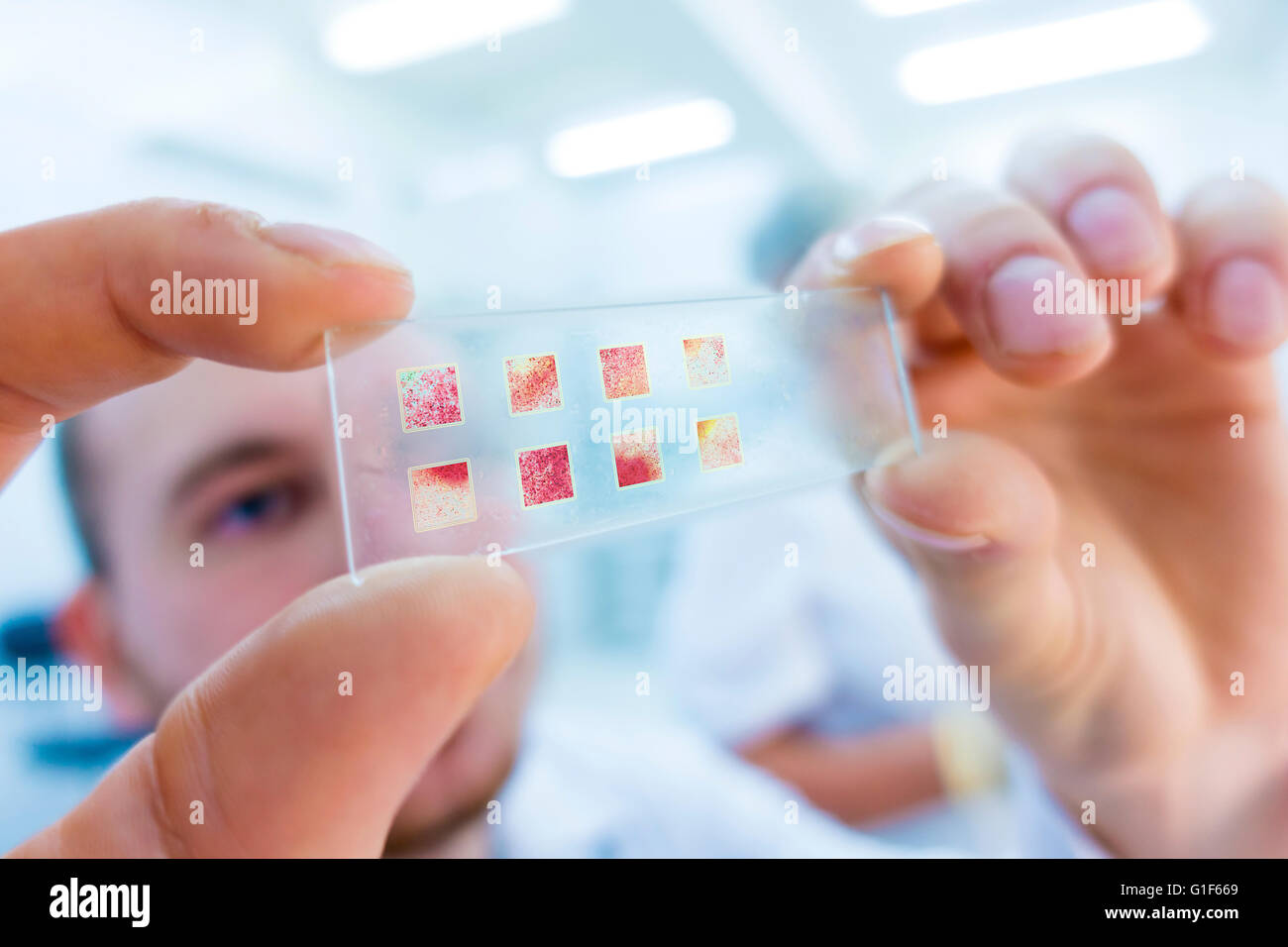 Lab technician male microscope hi-res stock photography and images - Alamy