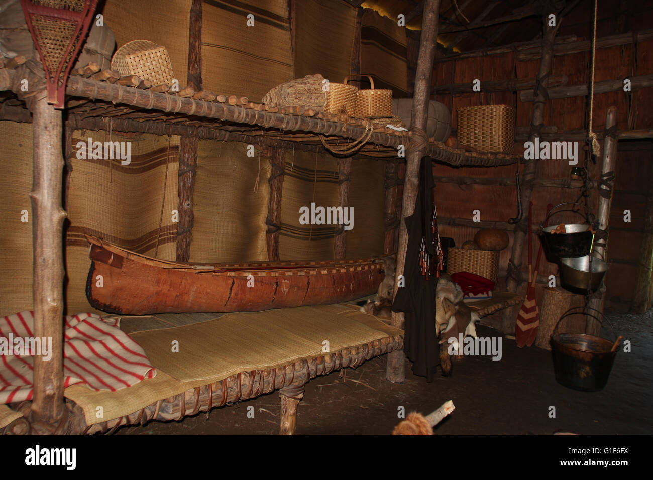 The Seneca nation village of Ganondagan in northern New York state, USA ...