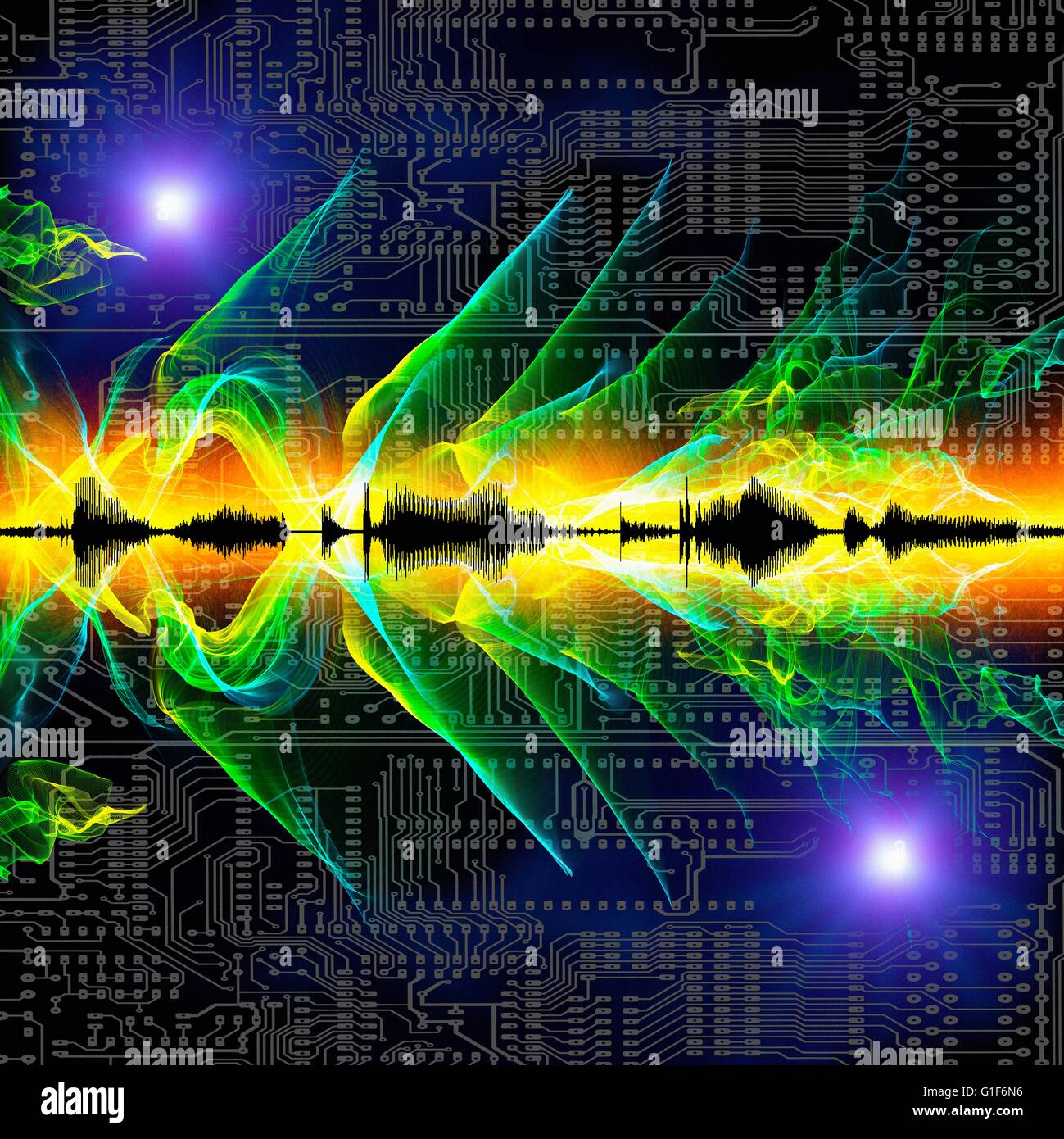 Abstract sound waves, illustration Stock Photo - Alamy