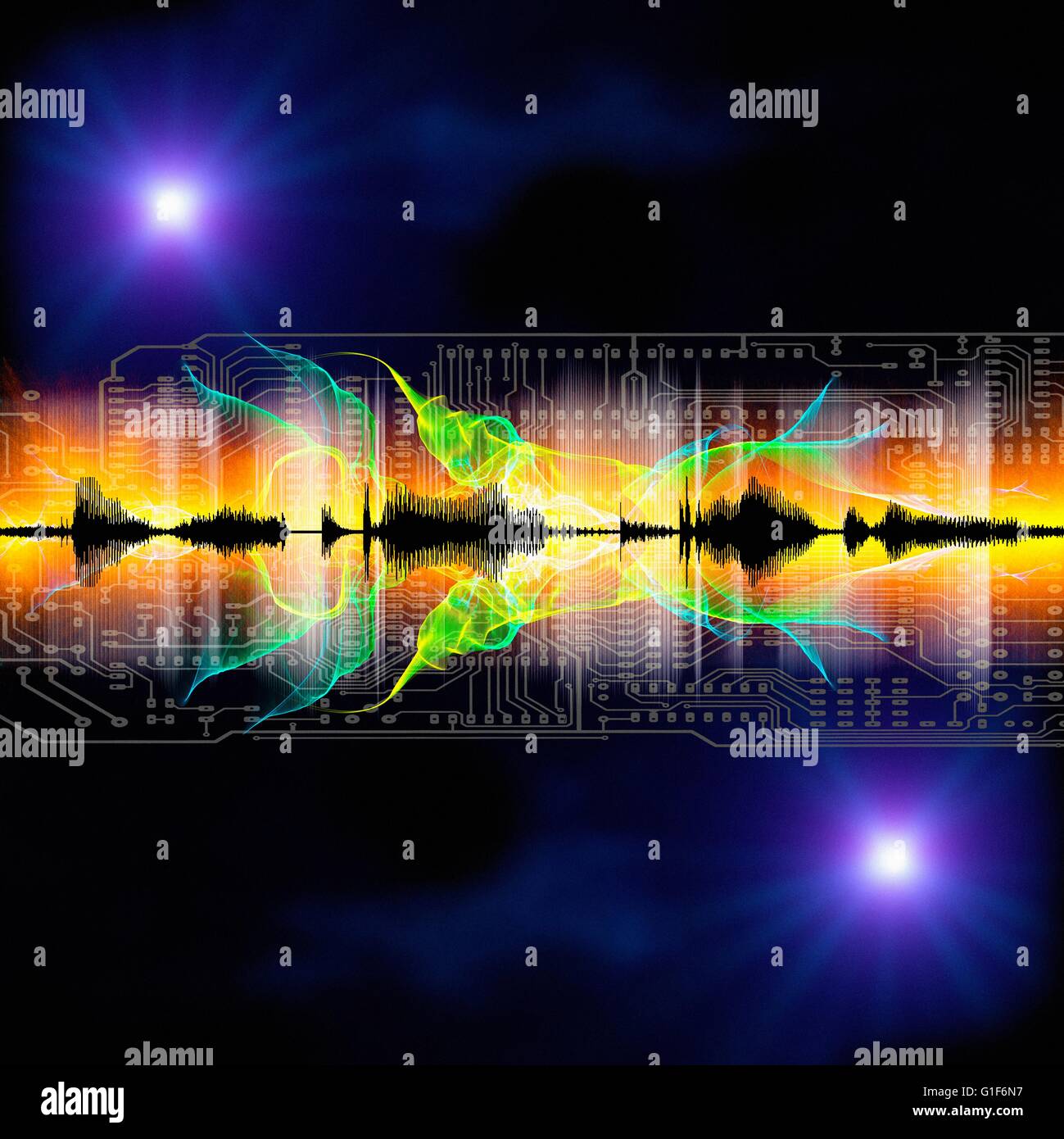 Abstract sound waves, illustration Stock Photo - Alamy