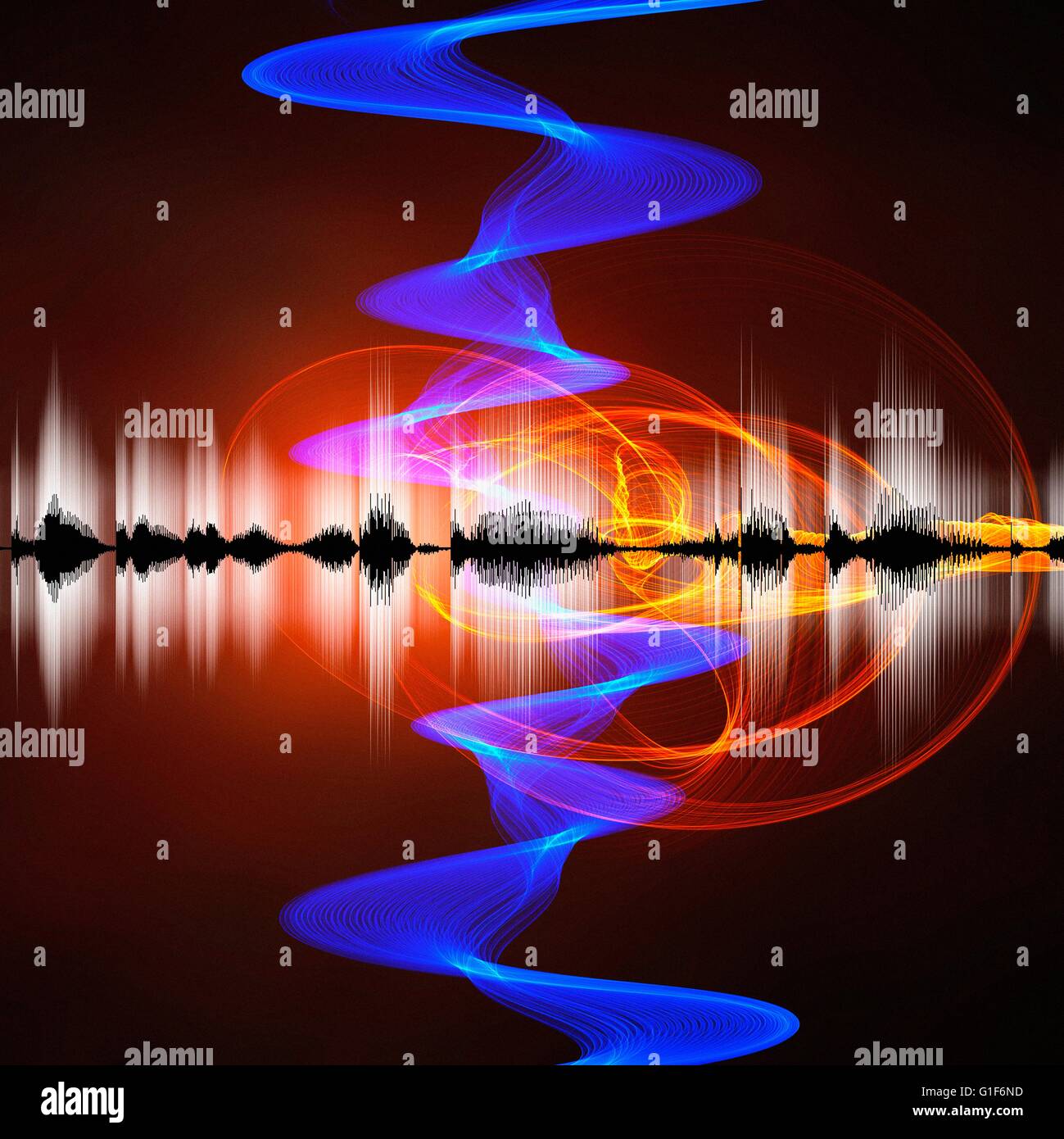 Abstract sound waves, illustration Stock Photo - Alamy