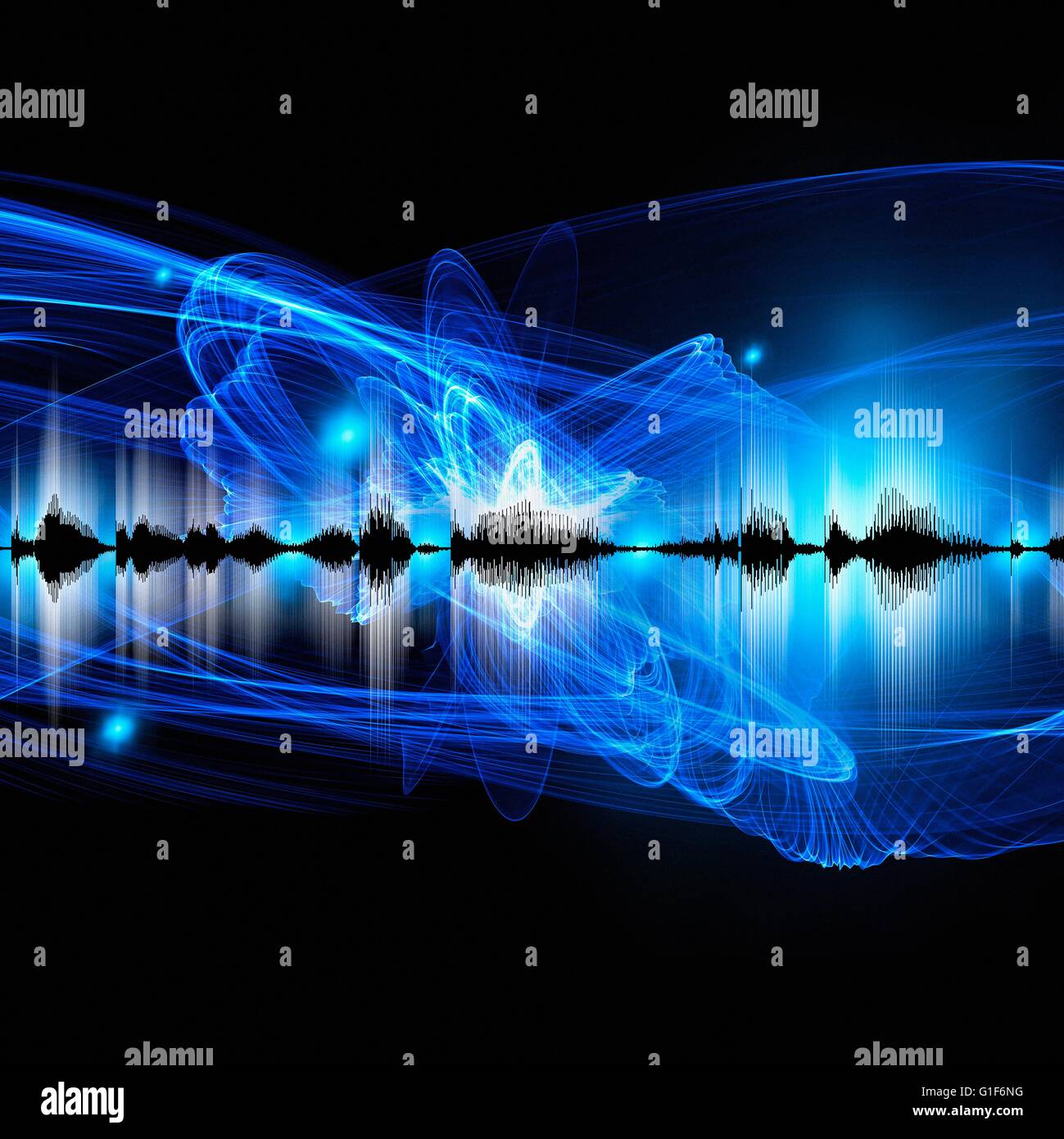 Abstract sound waves, illustration Stock Photo - Alamy