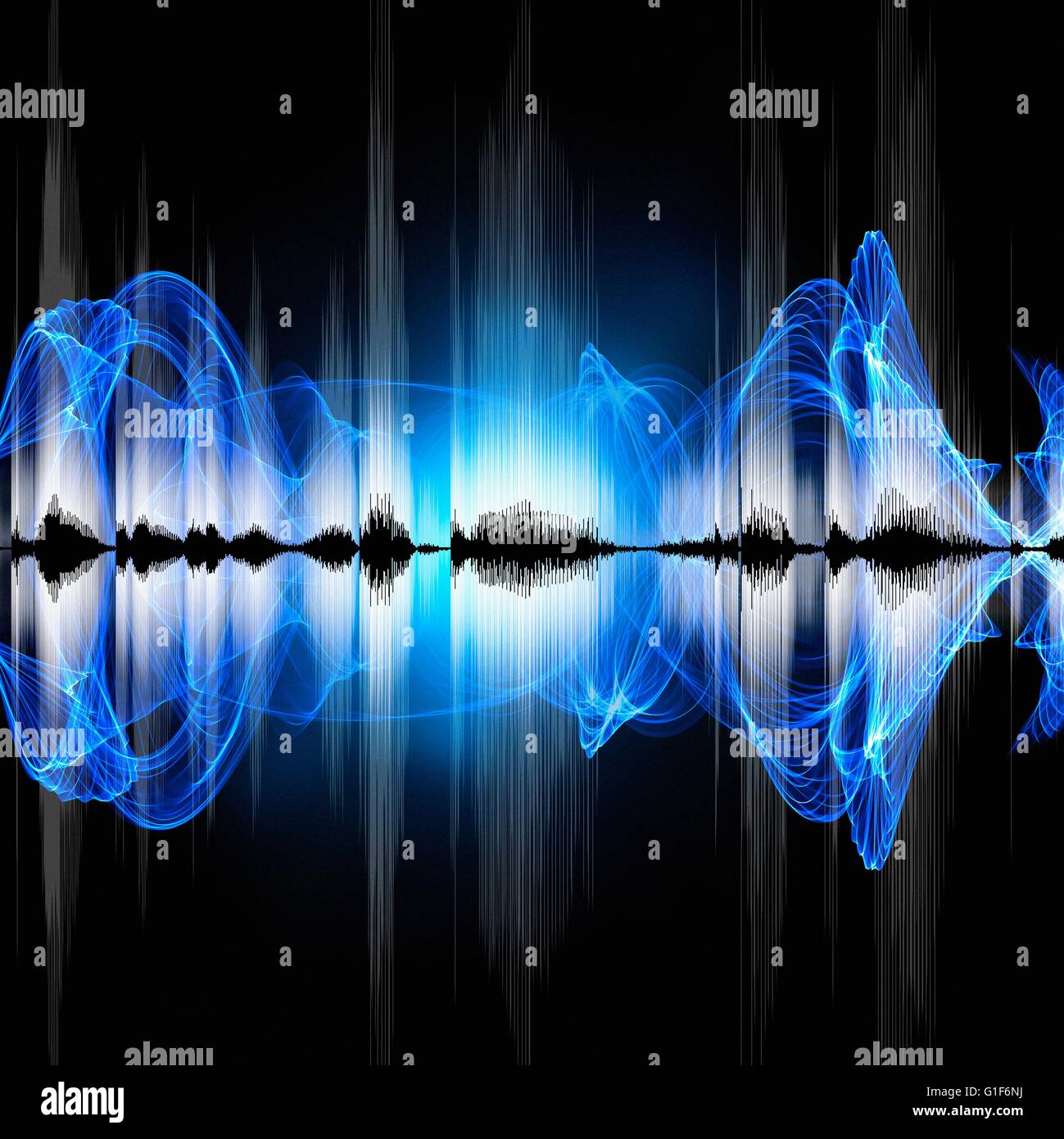 Abstract sound waves, illustration Stock Photo - Alamy