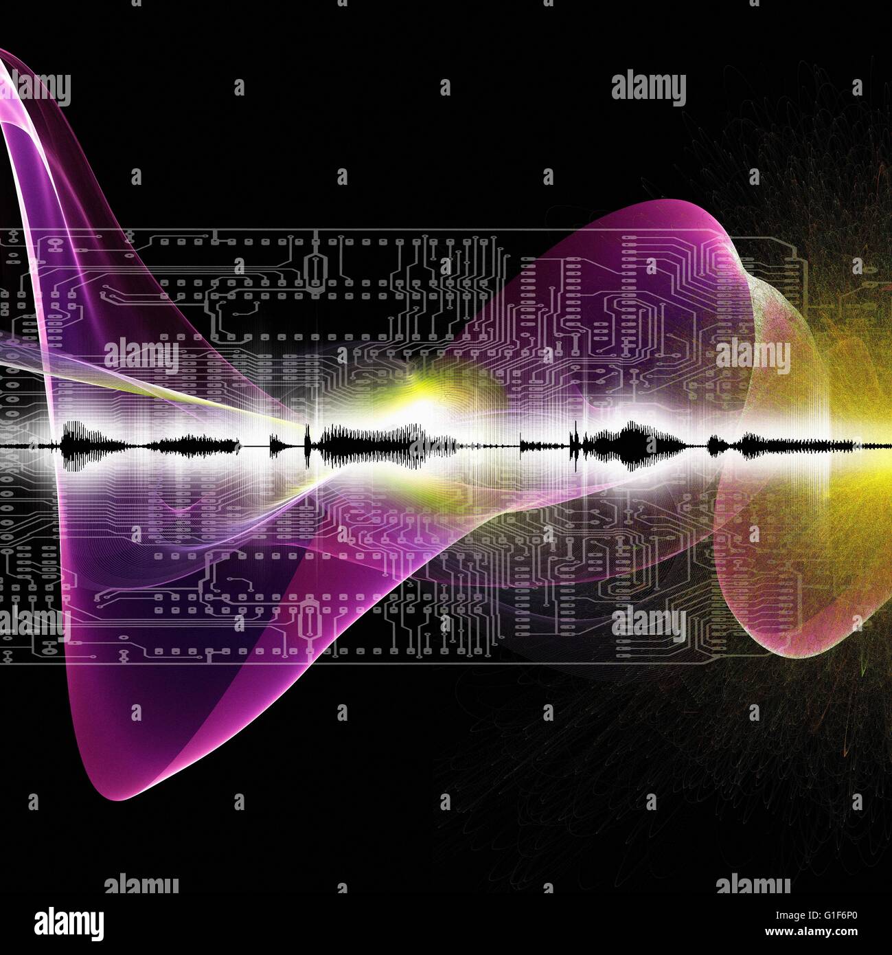 Abstract sound waves, illustration Stock Photo - Alamy
