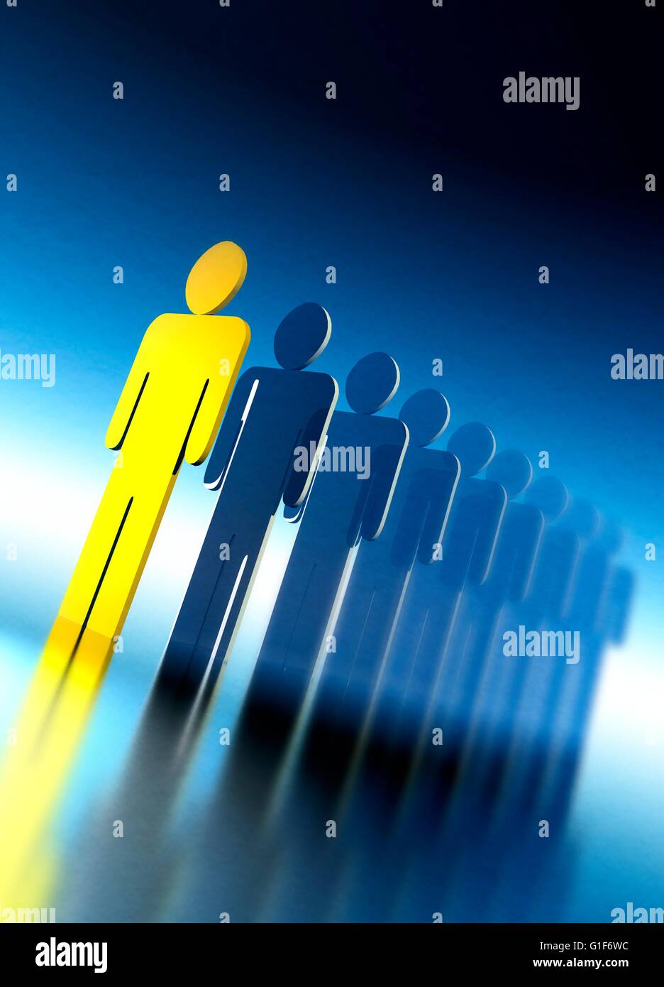 Human shapes in a row, illustration Stock Photo - Alamy