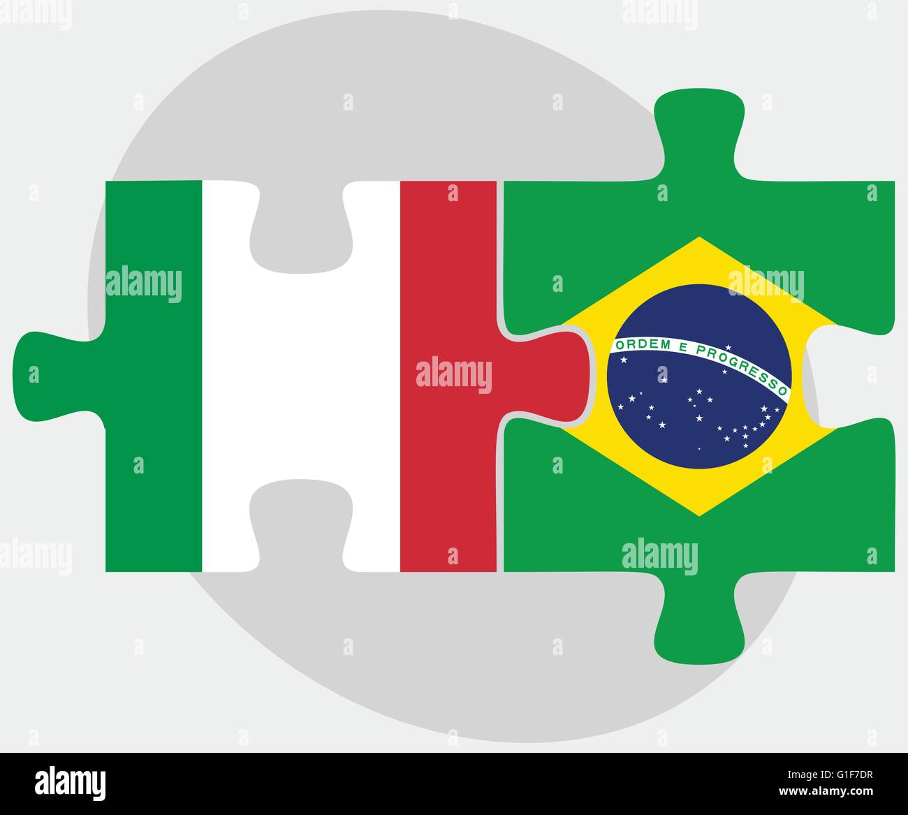 Vector Image - Italy and Brazil Flags in puzzle isolated on white ...