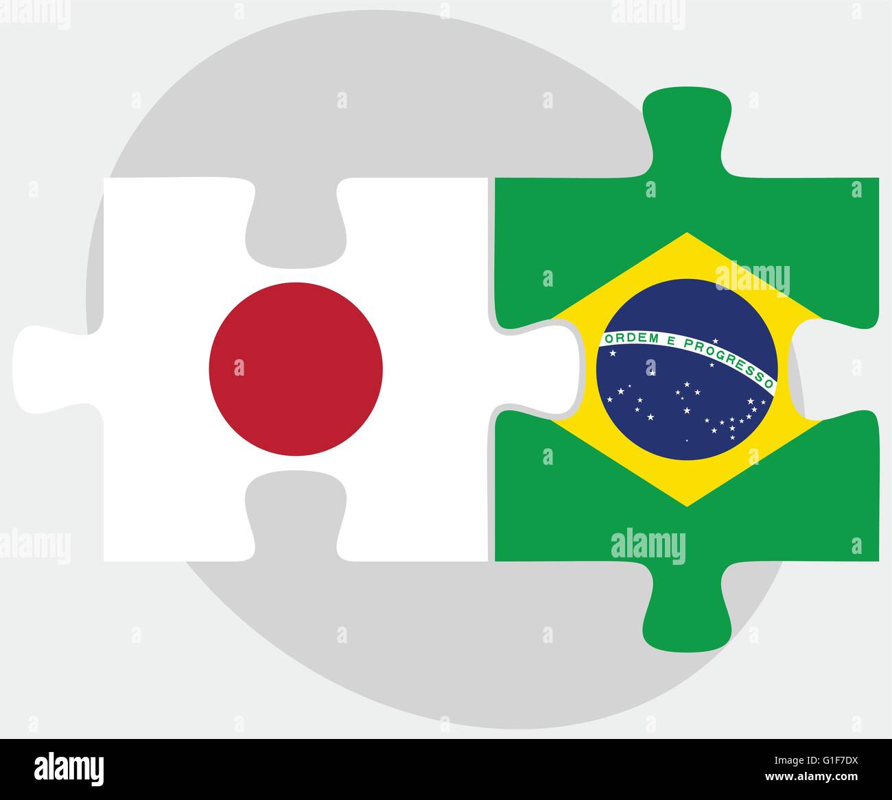 Vector Image - Japan and Brazil Flags in puzzle isolated on white ...