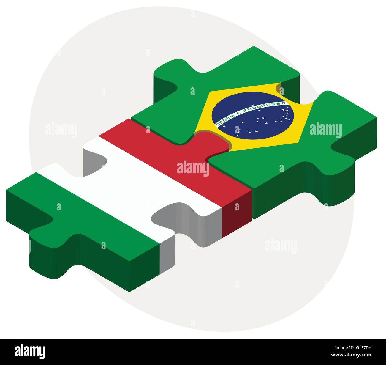Vector Image - Italy and Brazil Flags in puzzle isolated on white ...