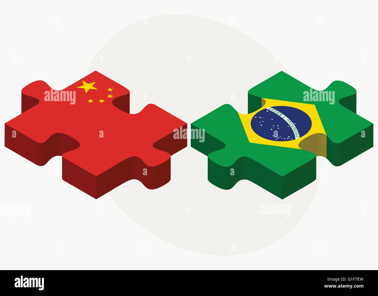 Vector Image - China and Brazil Flags in puzzle isolated on white ...