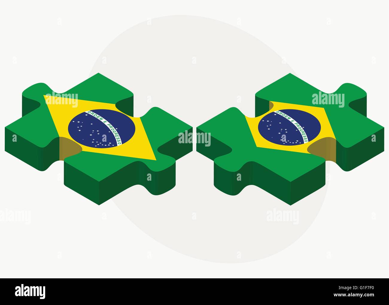 Vector Image - Brazil and Brazil Flags in puzzle isolated on white ...