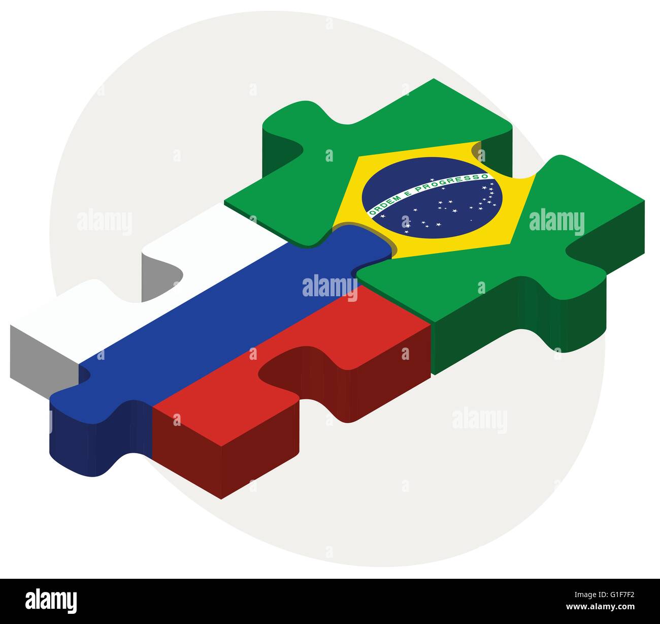Vector Image - Russian Federation and Brazil Flags in puzzle isolated ...