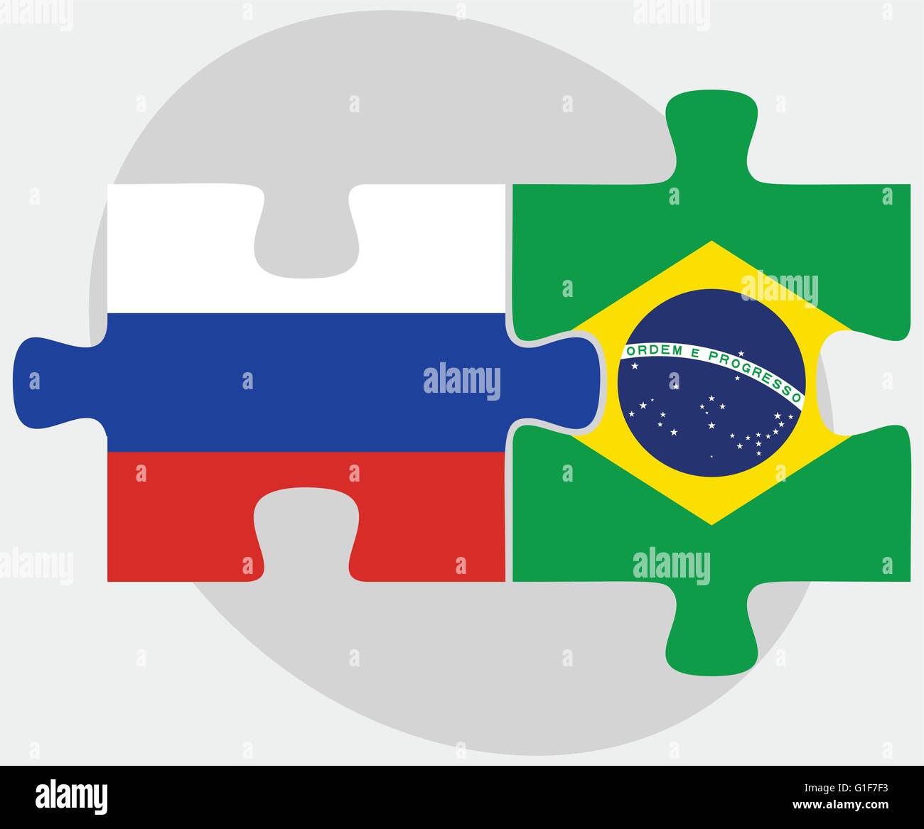 Vector Image - Russian Federation and Brazil Flags in puzzle isolated ...