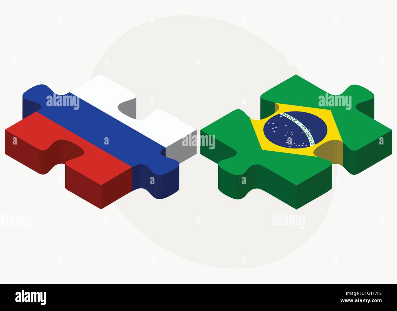 Vector Image - Russian Federation and Brazil Flags in puzzle isolated ...