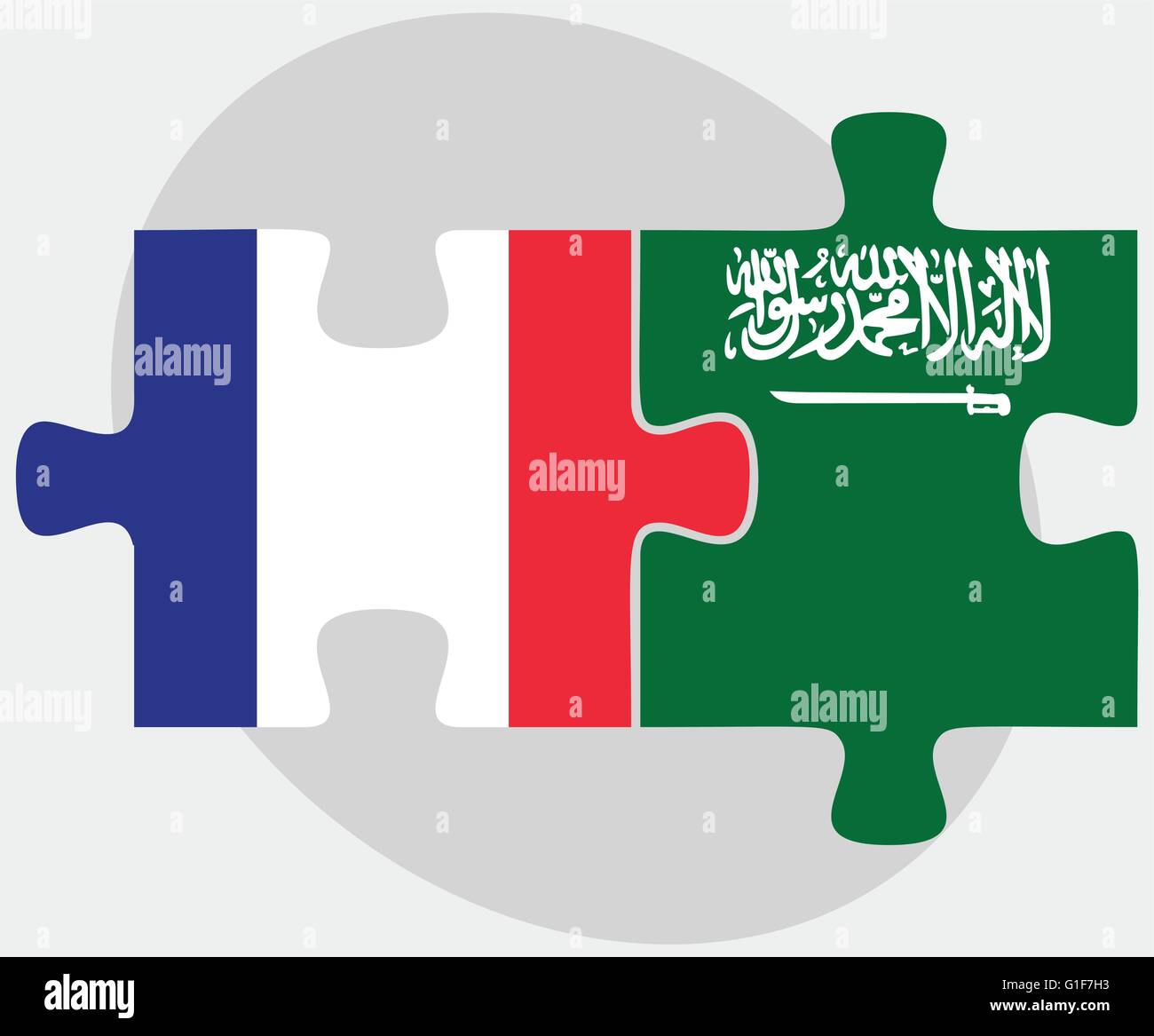 Vector Image - France and Saudi Arabia Flags in puzzle isolated on ...