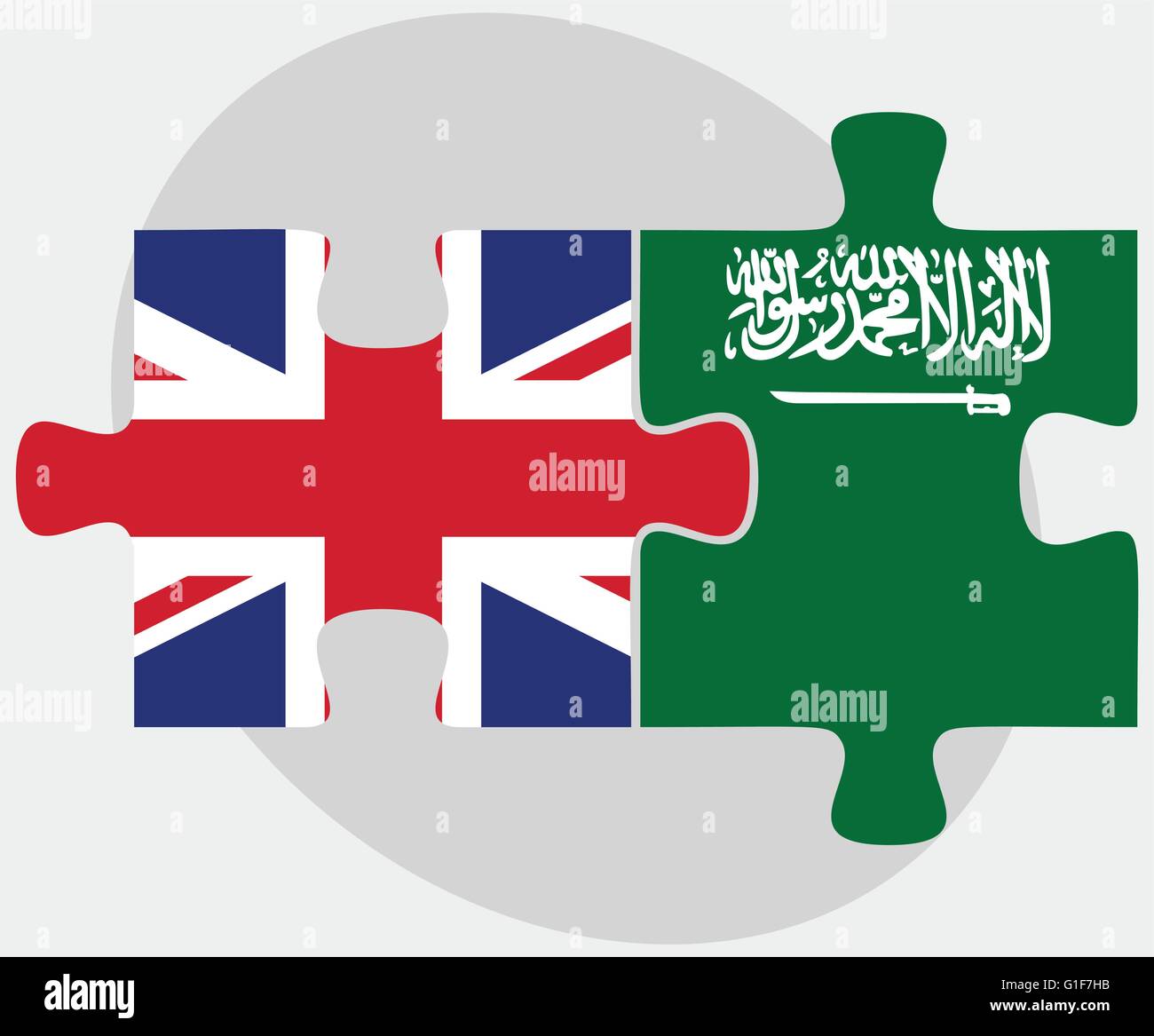 Vector Image - United Kingdom and Saudi Arabia Flags in puzzle isolated ...