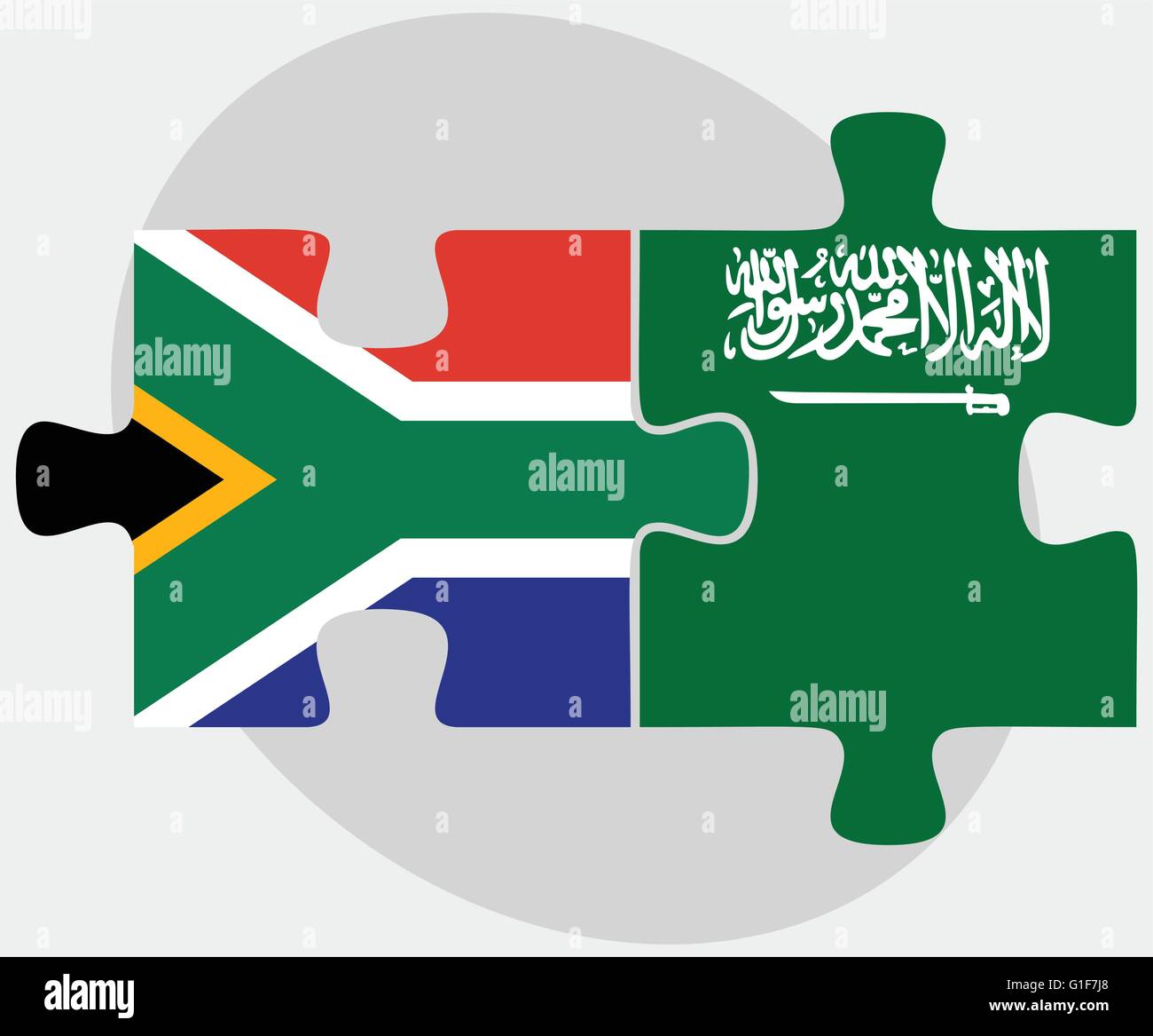 Vector Image - South Africa and Saudi Arabia Flags in puzzle isolated ...