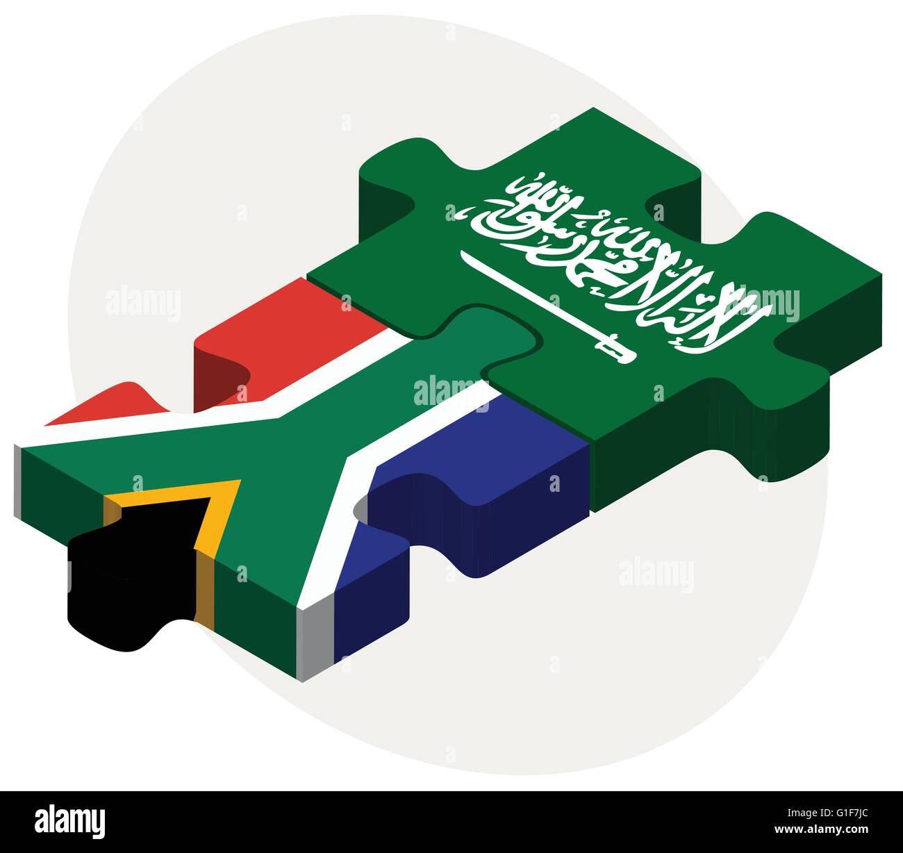Vector Image - South Africa and Saudi Arabia Flags in puzzle isolated ...