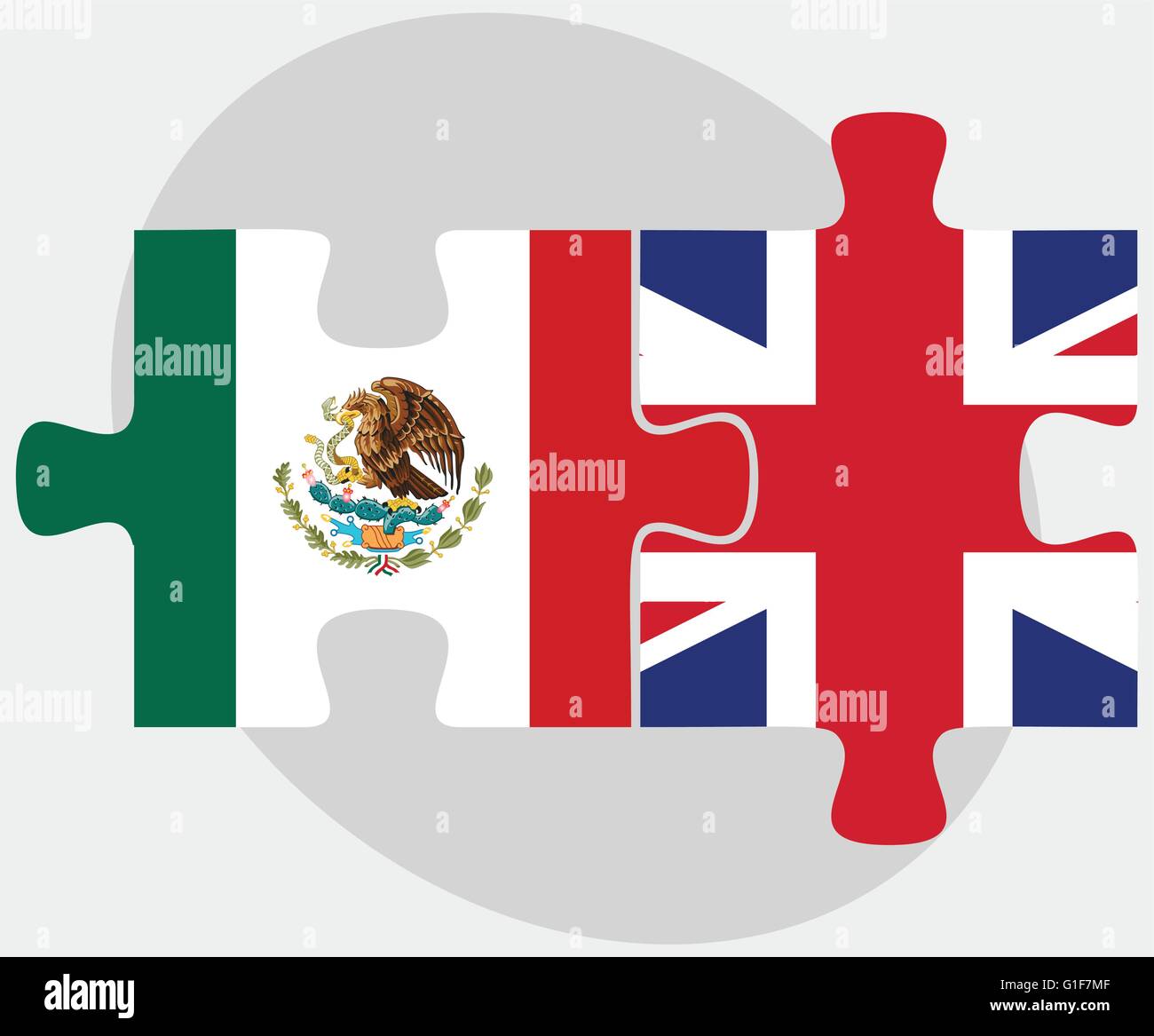Vector Image - Mexico and United Kingdom Flags in puzzle isolated on ...