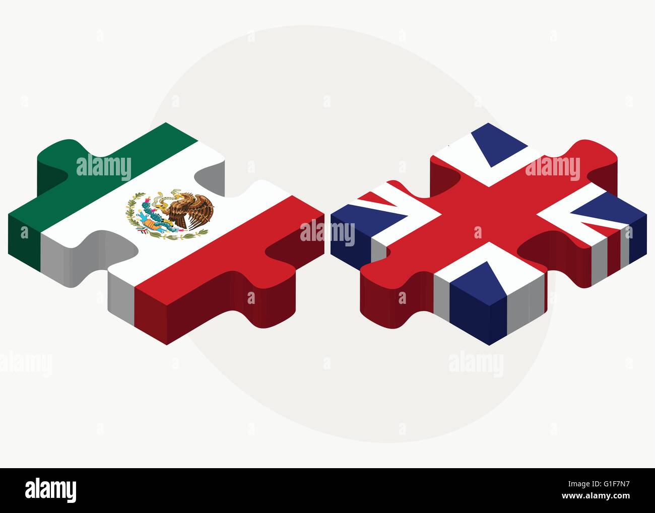 Vector Image - Mexico and United Kingdom Flags in puzzle isolated on ...