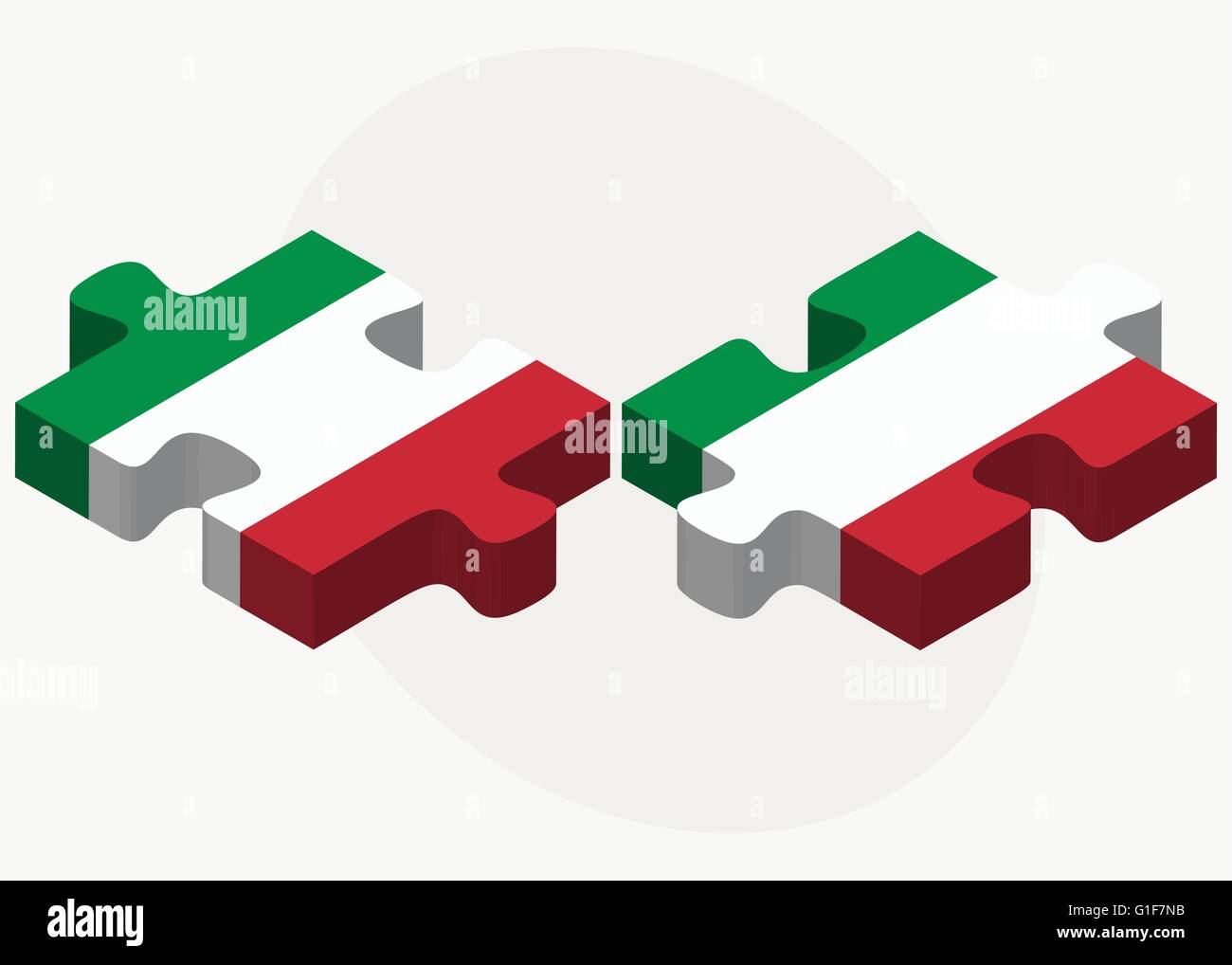 Vector Image - Italy and Italy Flags in puzzle isolated on white ...