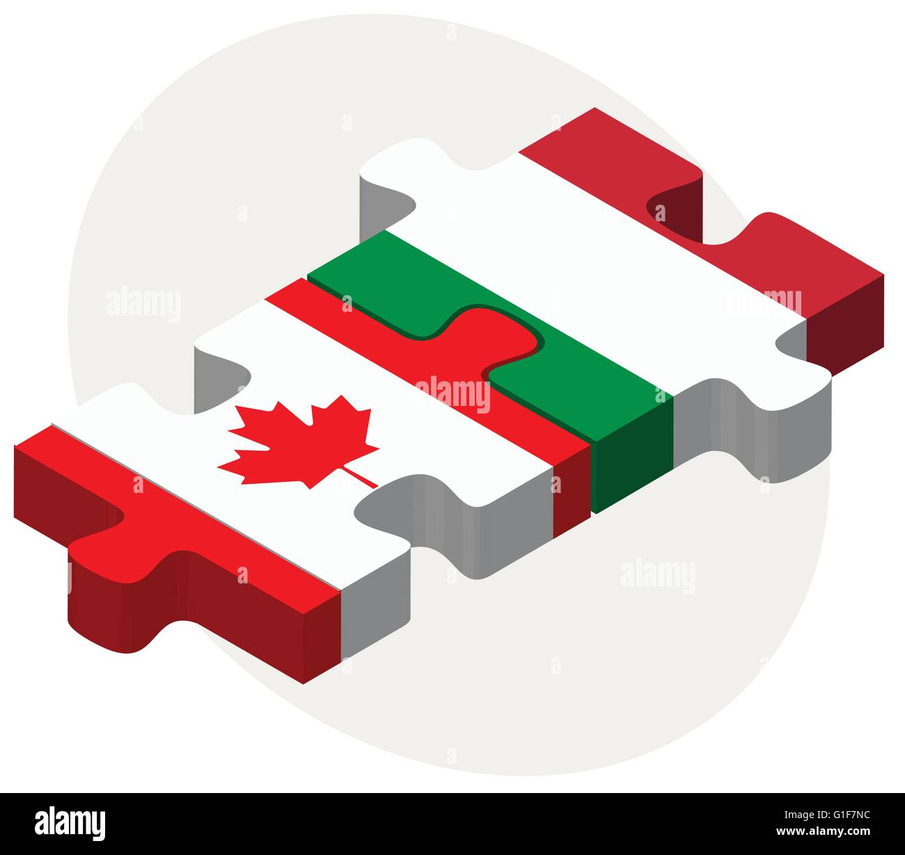 Vector Image - Canada and Italy Flags in puzzle isolated on white ...