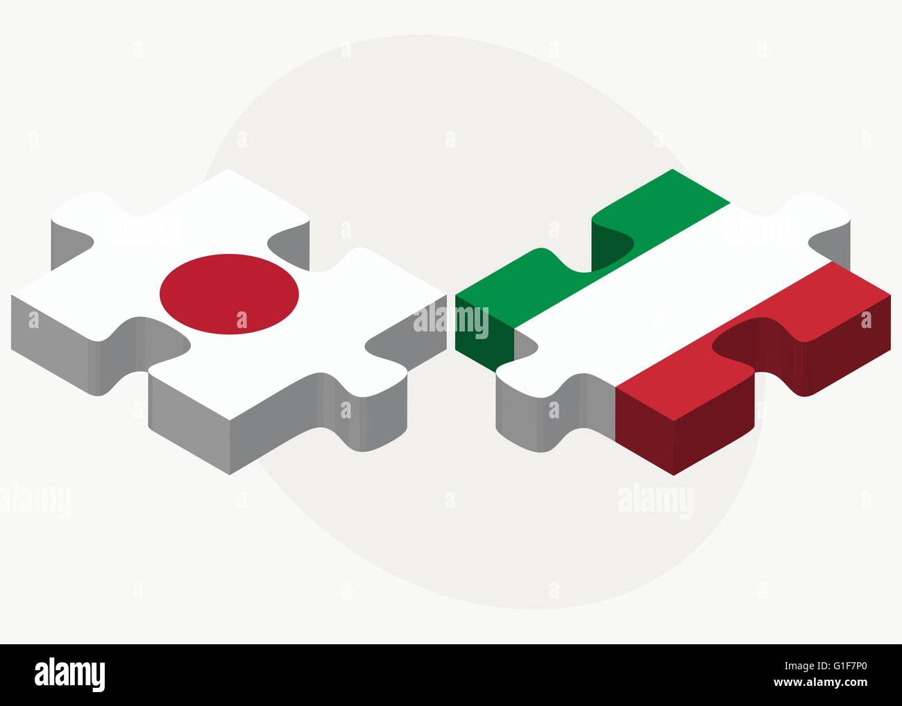 Vector Image - Japan and Italy Flags in puzzle isolated on white ...
