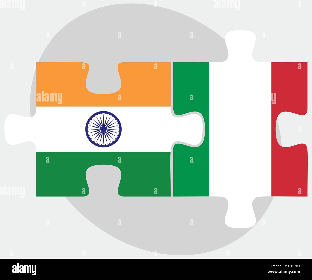 Vector Image - India and Italy Flags in puzzle isolated on white ...
