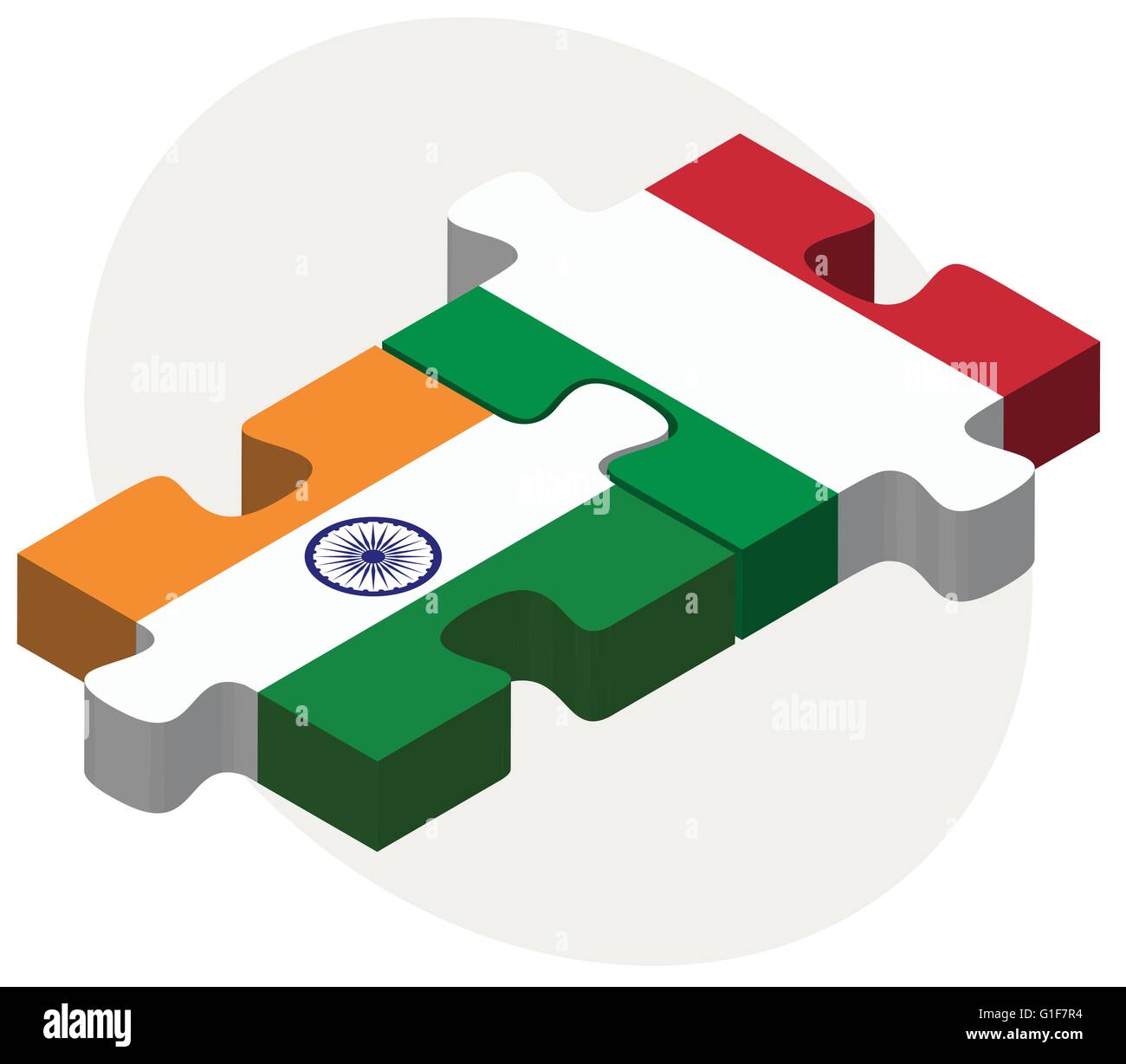 Vector Image - India and Italy Flags in puzzle isolated on white ...