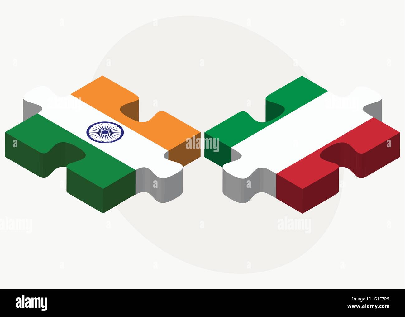Vector Image - India and Italy Flags in puzzle isolated on white ...
