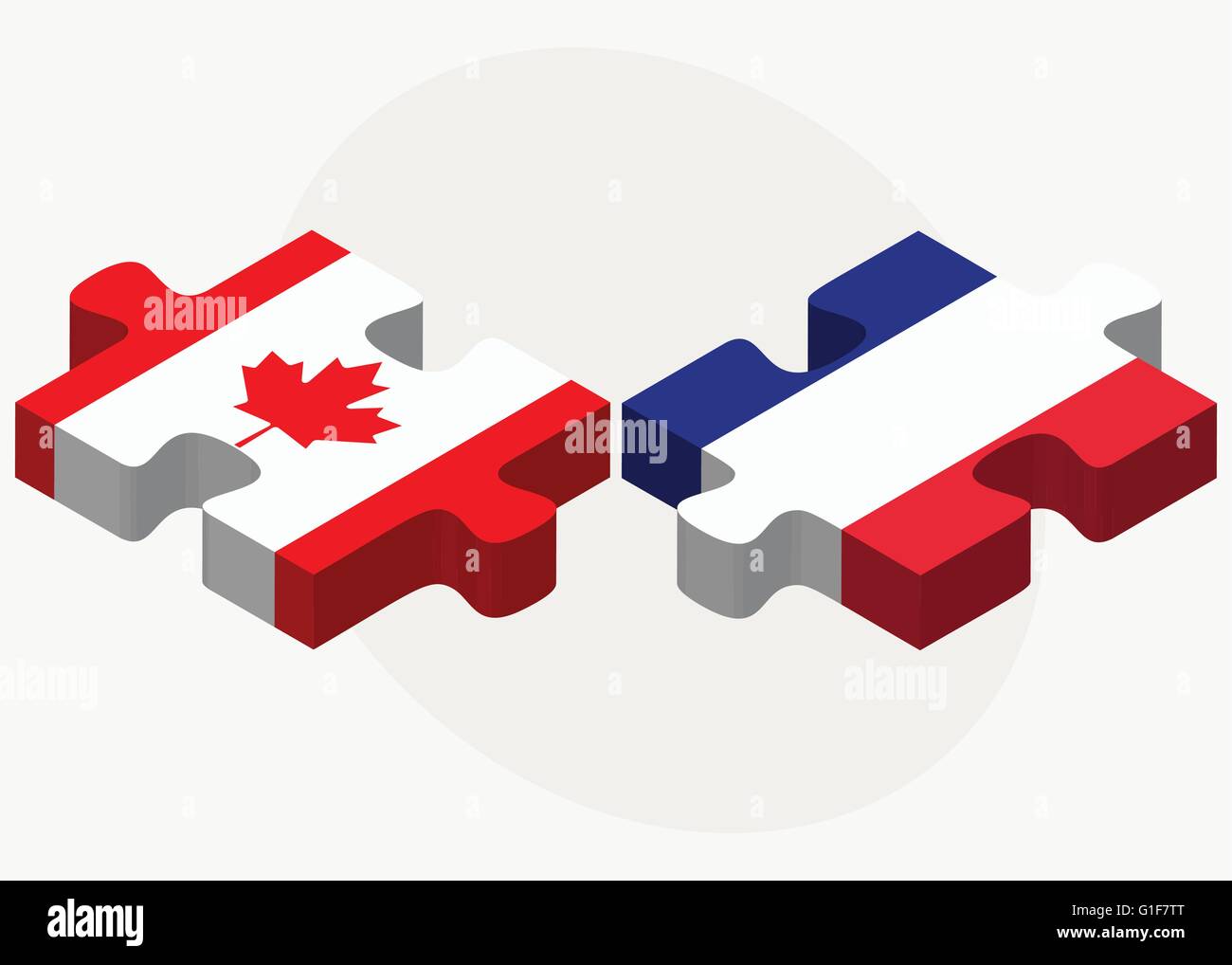 Vector Image - Canada and France Flags in puzzle isolated on white ...