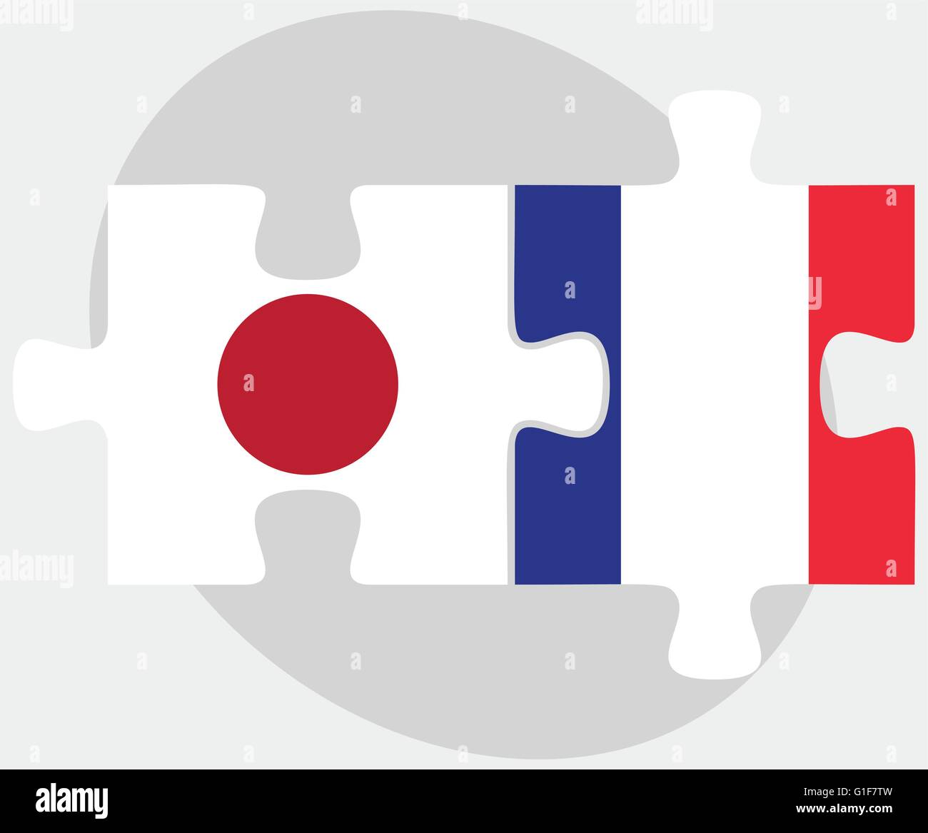 Vector Image - Japan and France Flags in puzzle isolated on white ...