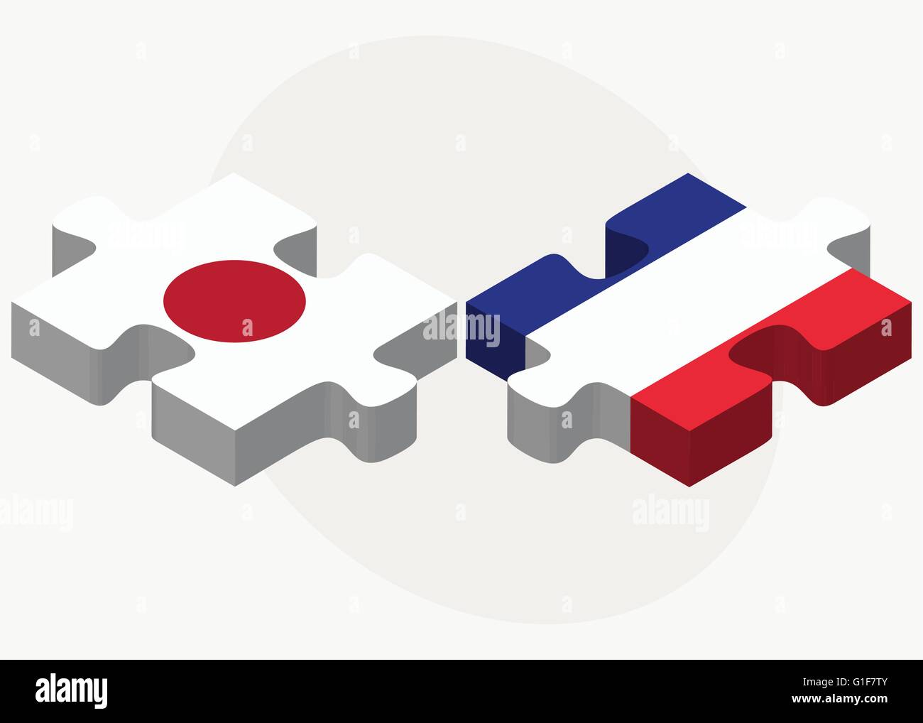 Vector Image - Japan and France Flags in puzzle isolated on white ...