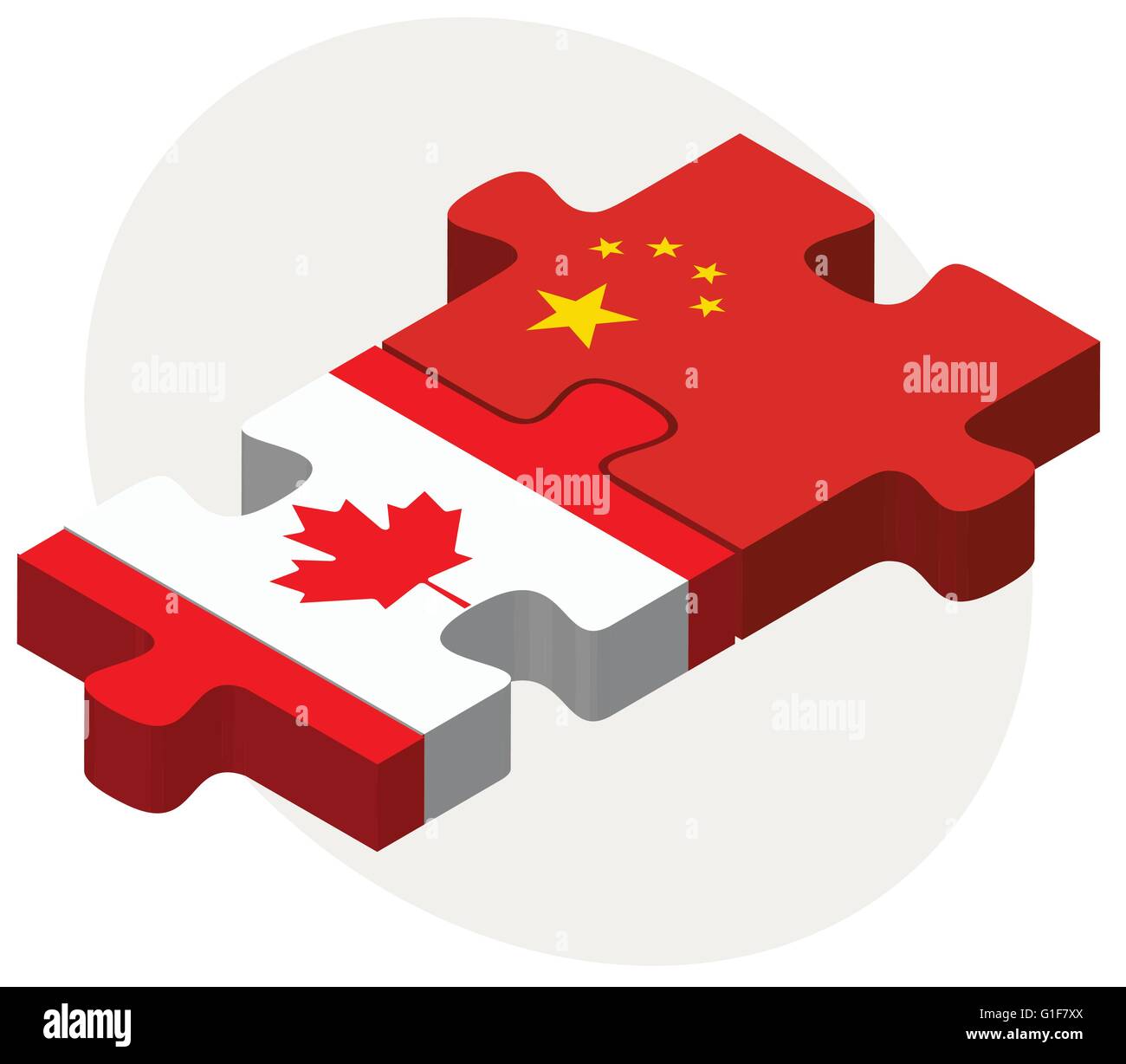 Vector Image - Canada and China Flags in puzzle isolated on white ...