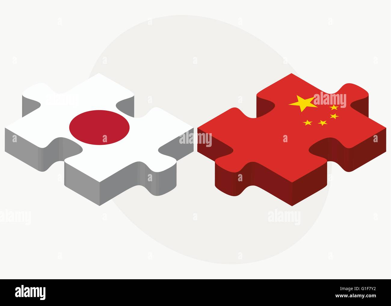 Vector Image - Japan and China Flags in puzzle Stock Vector Image & Art ...