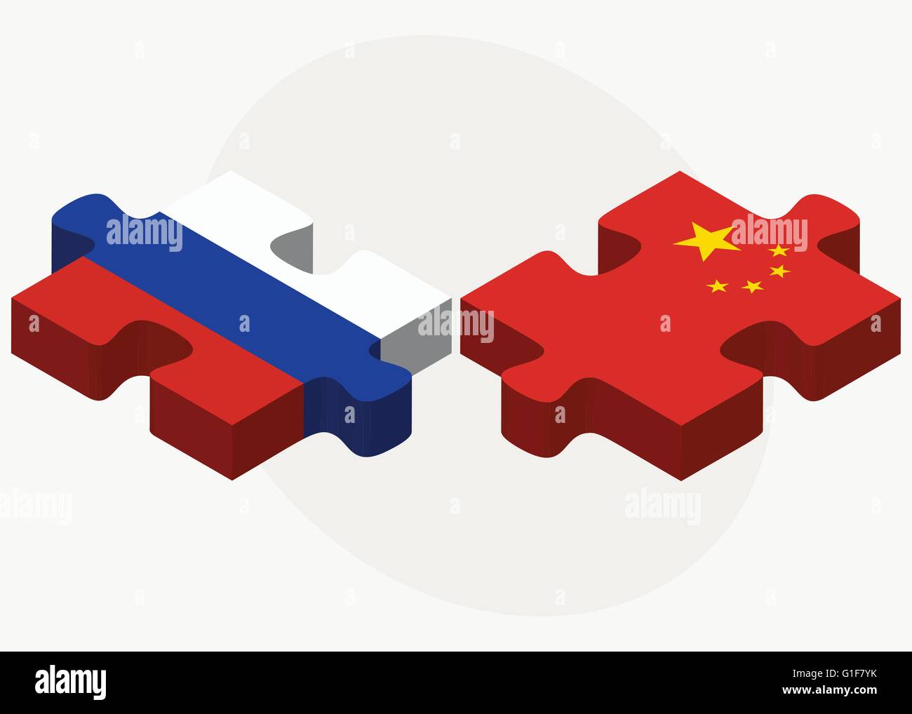 Vector Image - Russian Federation and China Flags in puzzle isolated on ...