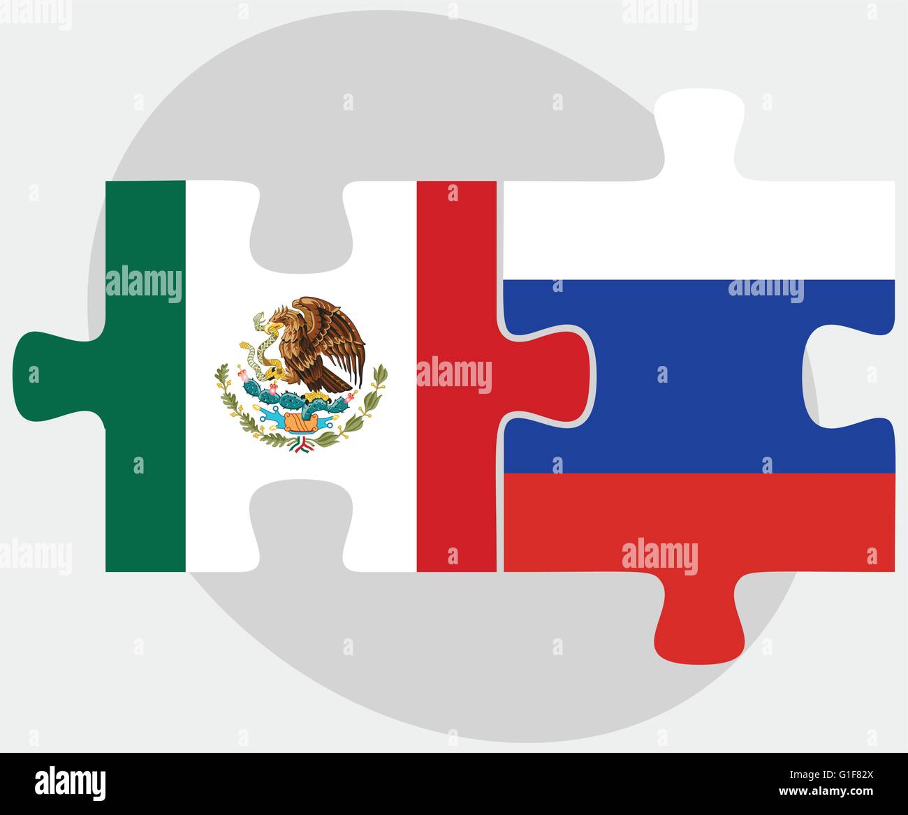 Vector Image - Mexico and Russian Federation in puzzle isolated on ...